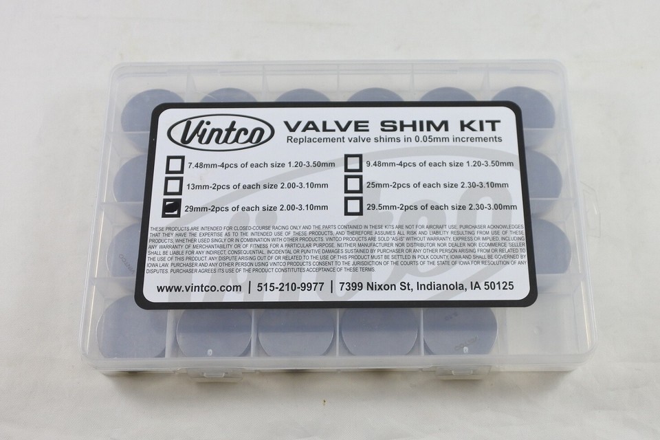 29mm Valve Shim Kit 2pcs of each size 2.00mm-3.10mm in 0.05mm ...