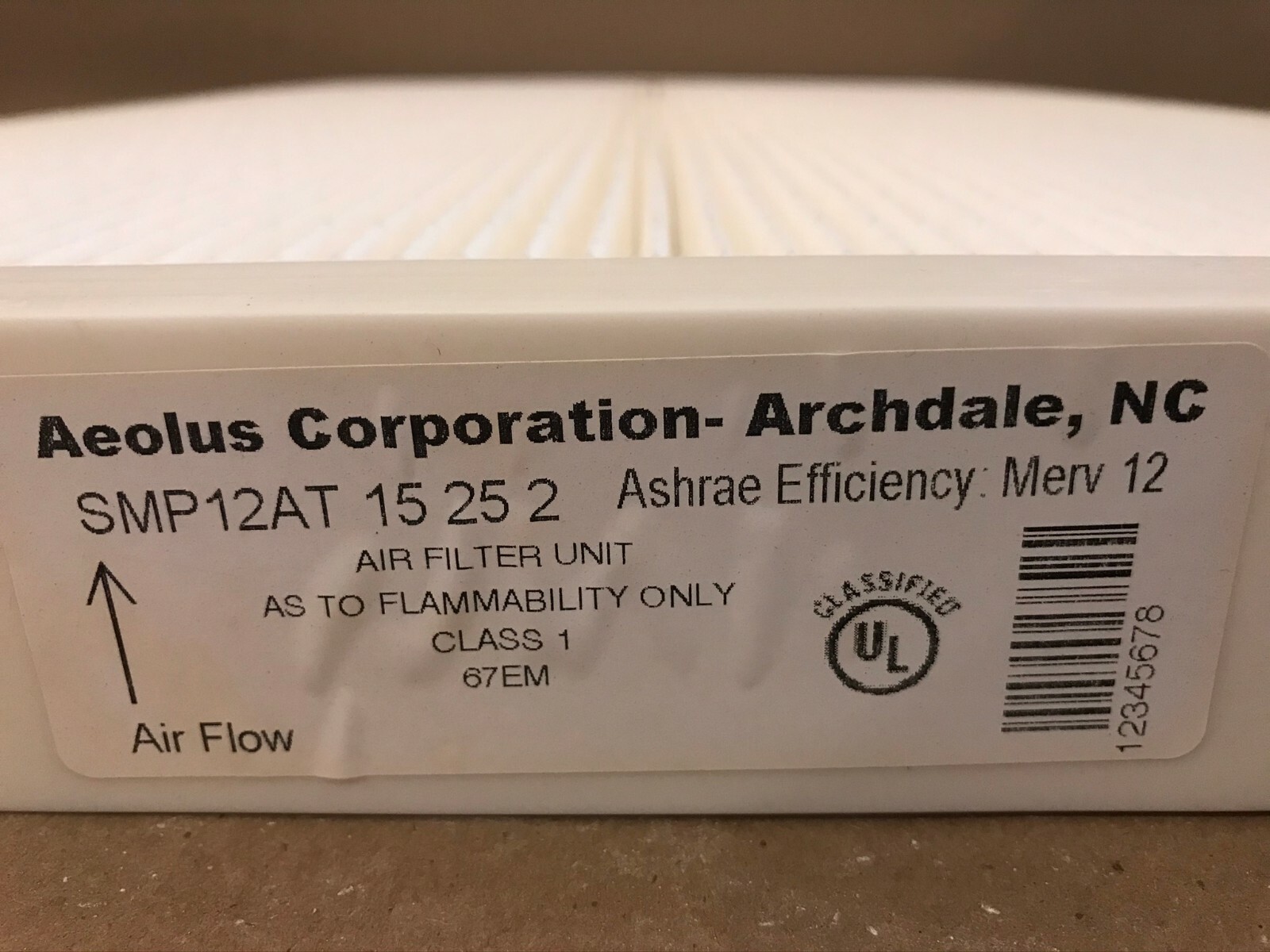 NEW Aeolus Corporation SMP12AT 15x25x2 MERV 12 Air Filter 5-Case | eBay