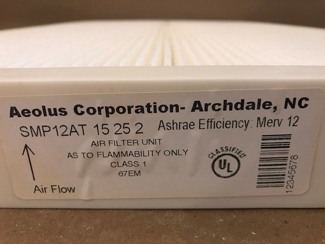 NEW Aeolus Corporation SMP12AT 15x25x2 MERV 12 Air Filter 5-Case | eBay