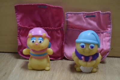 2X Vintage Glo Friends Butterfly & Spider w/ Sleeping Bags 1985 Hasbro ...
