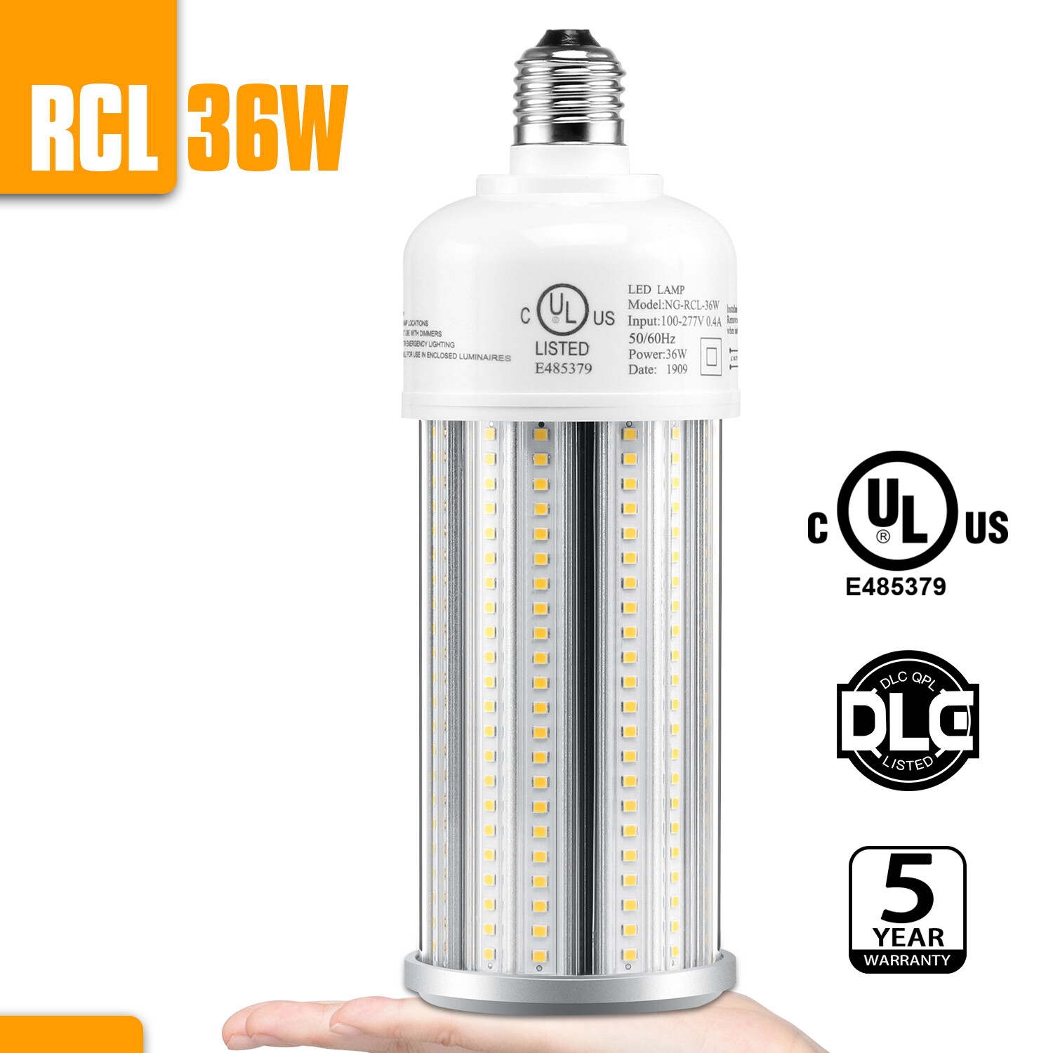 DLC 36W LED Corn Bulb Light E39 Replace 125W MH/HPS Warehouse Shop ...