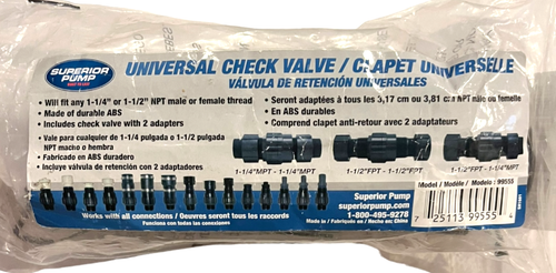 Superior Pump 1-1/4 in. or 1-1/2 in. NPT Universal Check Valve 99555 ...