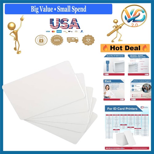 CR80 30 Mil PVC Cards 500 Pack for ID & Membership Printing | eBay