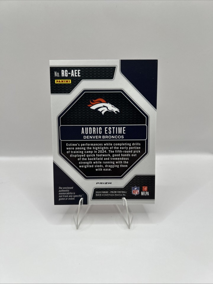 AUDRIC ESTIME 2024 PANINI PRIZM RC PINK ROOKIE GEAR PATCH #RG-AEE ...