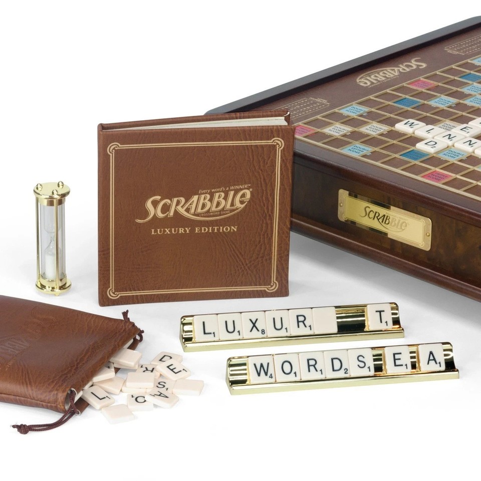 Scrabble Luxury Edition with Rotating Wooden Game Board by Winning ...