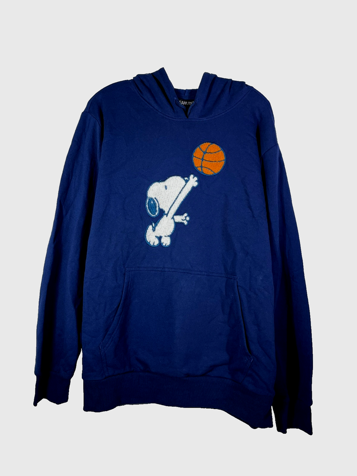 Peanuts Snoopy Basketball Mens Hoodie Large Blue | eBay