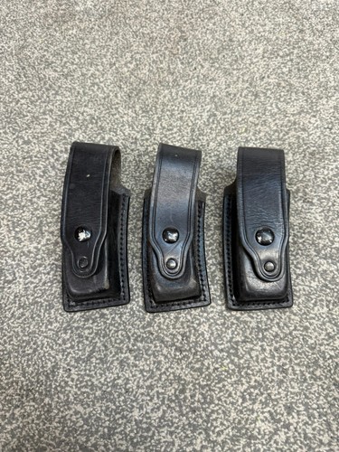 3x Ex Police Leather MP5 Mag Pouch Belt Pouch JOB LOT Airsoft Display ...