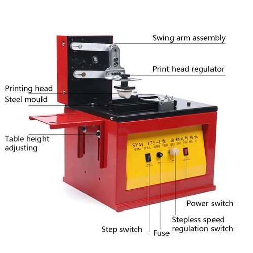 220V Desktop Electric Pad Printer Expiry Date Sign Logo Code Printing ...