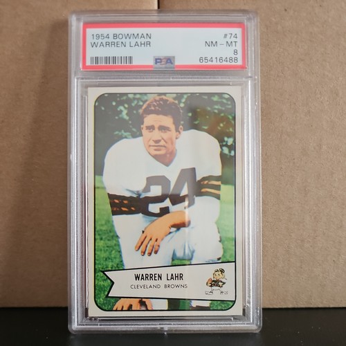 1954 Bowman Football #74 Warren Lahr PSA 8 NM-MT Cleveland Browns RC ...