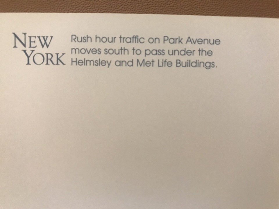 POSTCARD NEW YORK CITY- PARK AVENUE DURING RUSH HOUR TRAFFIC | eBay