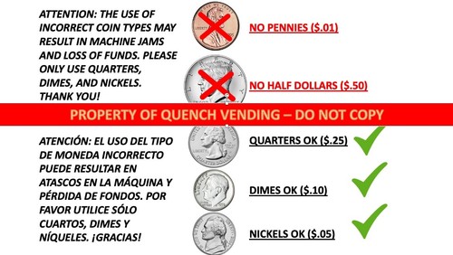 Vending Machine Sticker - Acceptable Coins | eBay