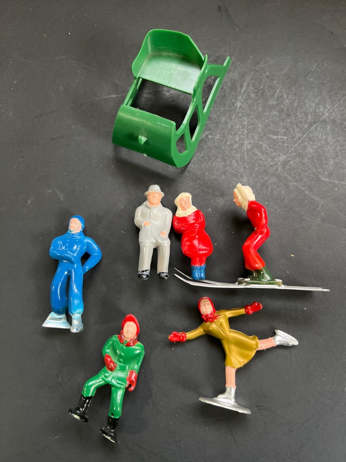 Vintage Fowind Plastic Winter Figures & Sled Set | eBay