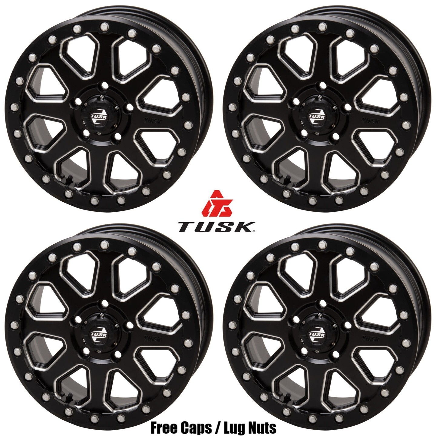 Tusk Uinta Milled Beadlock Wheels Rims Rim 15x7 6+1 Polaris RZR Pro R S ...