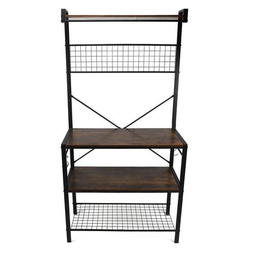 Layered Organizer Shelf Metal Frame Storage Shelving Unit for Microwave ...