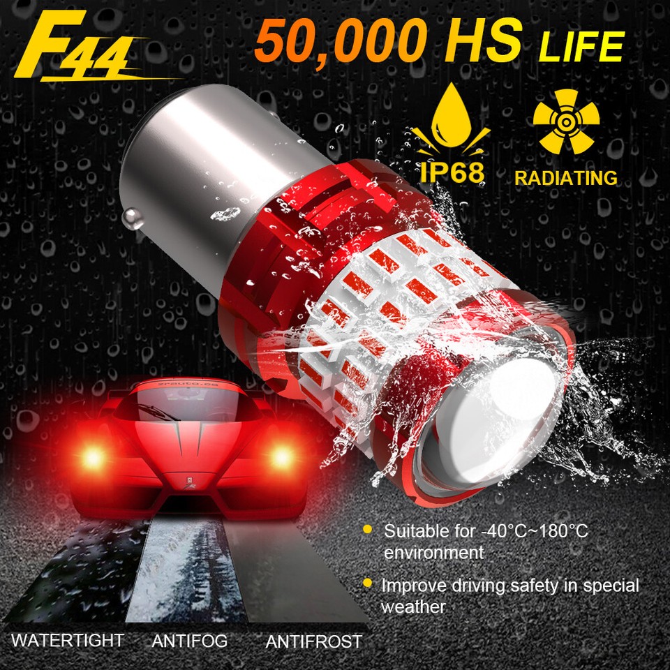 1157 7528 2357 2057 LED Pure Red Brake Stop Tail Light Bulbs For ...