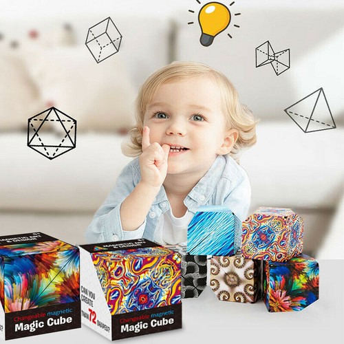 Changeable Magnetic 3D Magic Cube Anti Stress Variety Hand Flip Puzzle ...