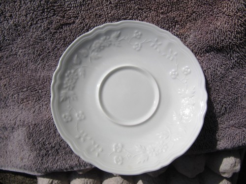 French LIMOGES Saucer CERALENE HAWTHORNE Raynaud China Faience Coffee ...