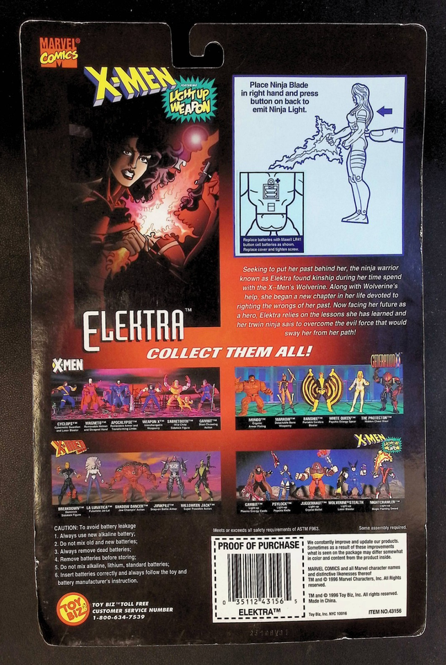 Elektra X-Men Marvel Classics 1996 Toy Biz 070825DMT2 | eBay