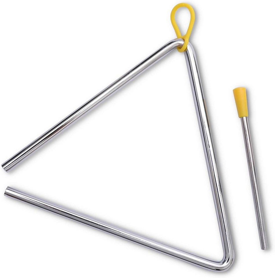 7 Inch Musical Steel Triangle Hand Percussion Instrument With 7 inch ...