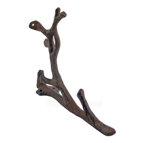 2 Cast Iron Tree Branch Shelf Brackets Rustic Antique Brown 7 1/4 x 6 1 ...