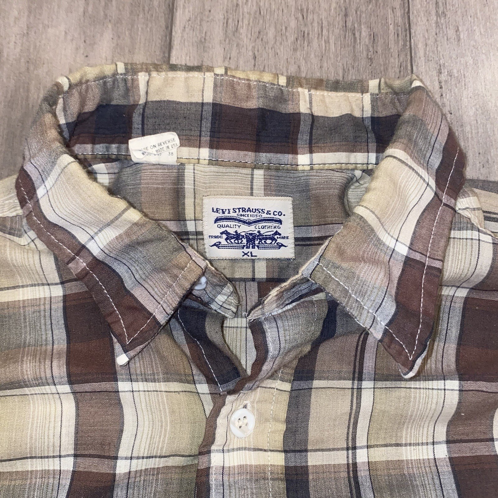 Vtg 70s LEVI'S Western Shirt Cowboy Rodeo PolyCotton … - Gem