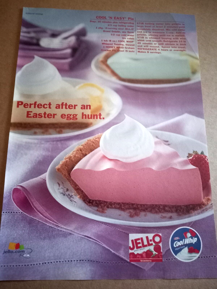 2003 print ad - Kraft Foods Cool Whip Jell-o Easy Easter Pie recipe ...