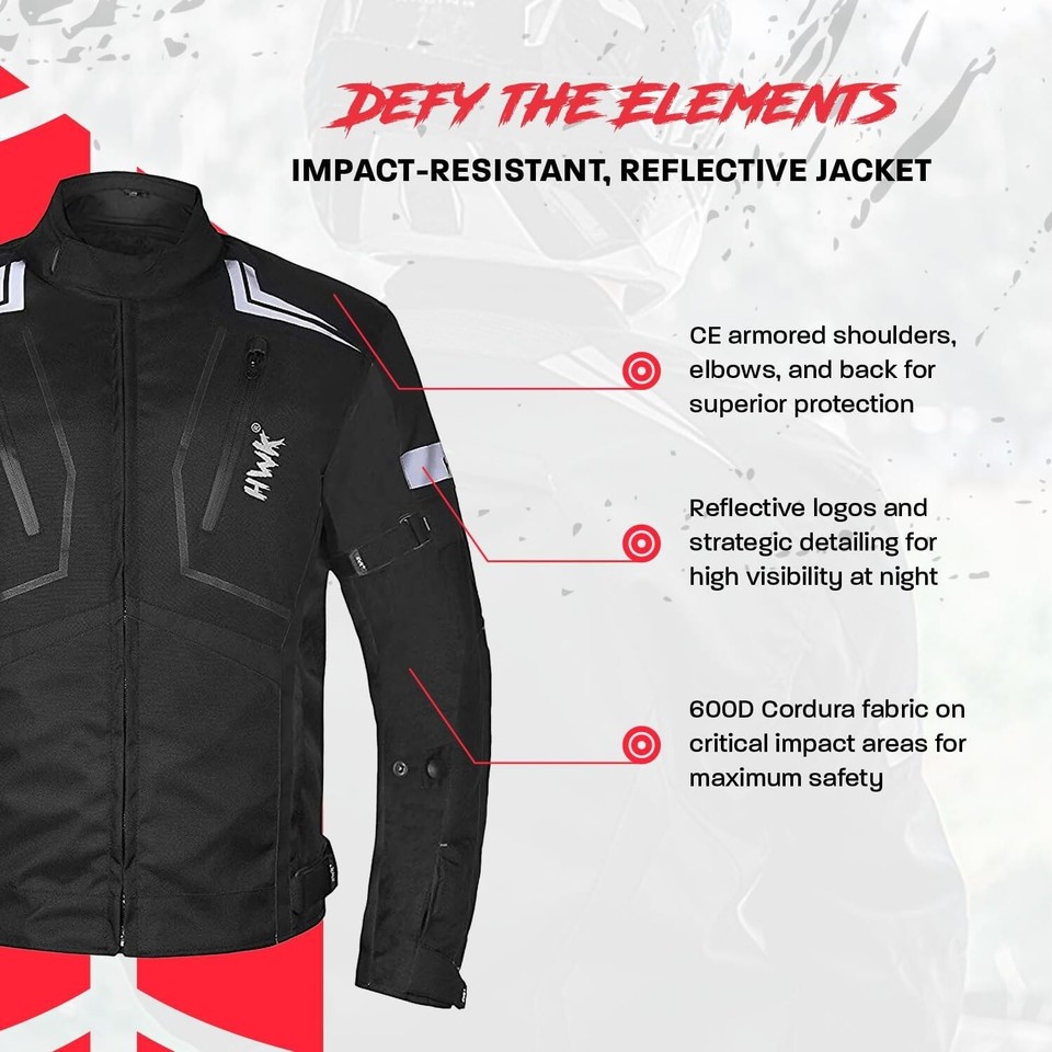 HWK Scorpion Motorcycle Jacket for Men & Women, Motor Bike Jacket ...