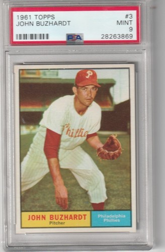 1961 Topps John Buzhardt #3, PSA MINT 9 | eBay