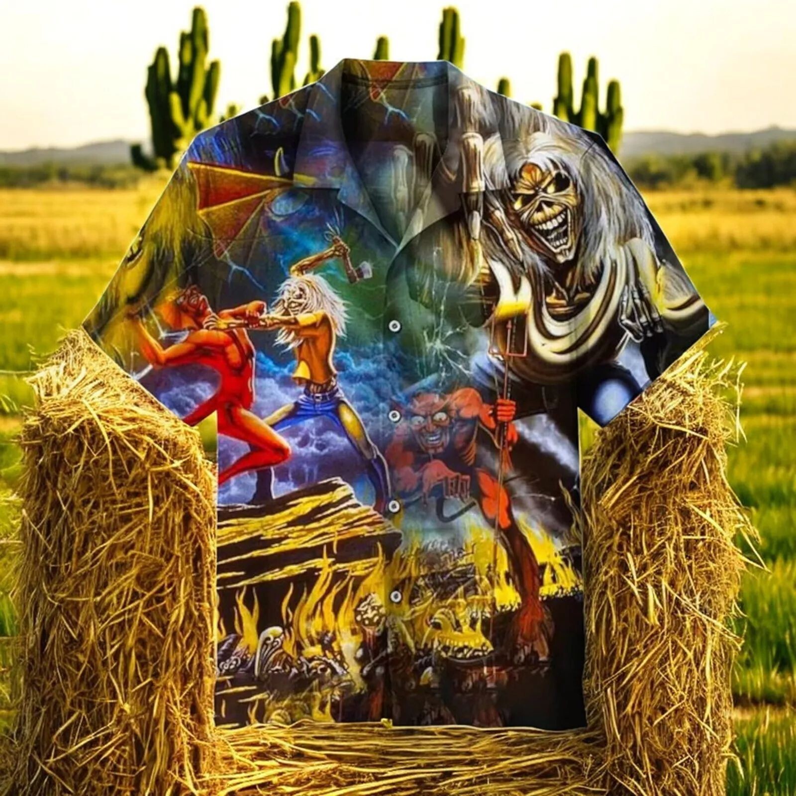 Iron Maiden Pattern Hawaiian Shirt Limited Edition | eBay