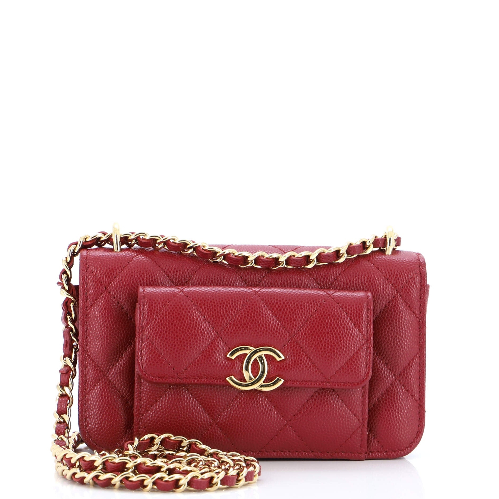 Chanel Pocket Twins Clutch with Chain Quilted Caviar … - Gem