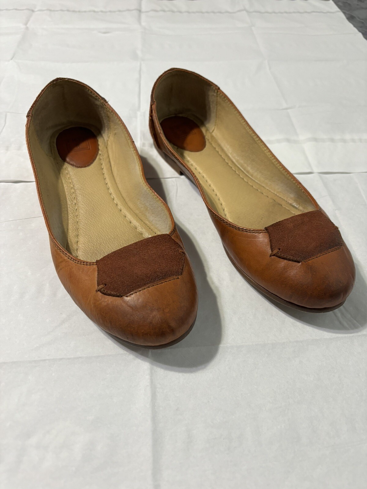 FRYE Ballet Flats Shoes Brown Leather Slip On Women's Size 8.5 | eBay