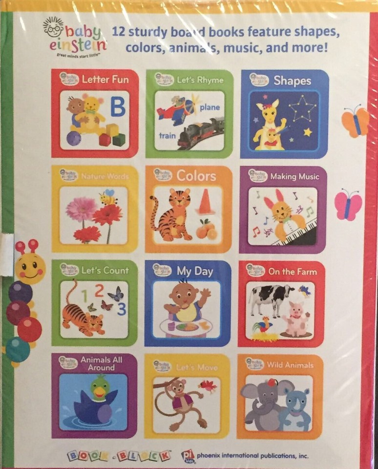 Baby Einstein 12 Learning Board Books Colors, shapes, ABC, 123..etc ...
