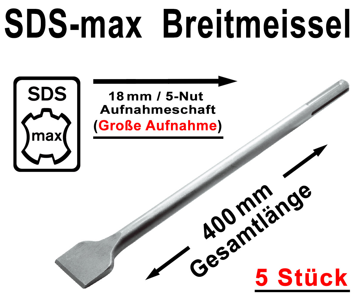 SDS-max Breitmeißel 400 mm Lang Meißel Stemmmeißel für Bohrhammer ...