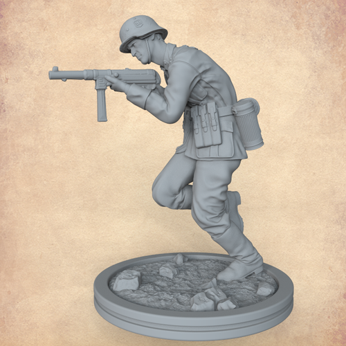 1/35 Resin Kit Figure WW2 German Soldier Running Model Unpainted ...