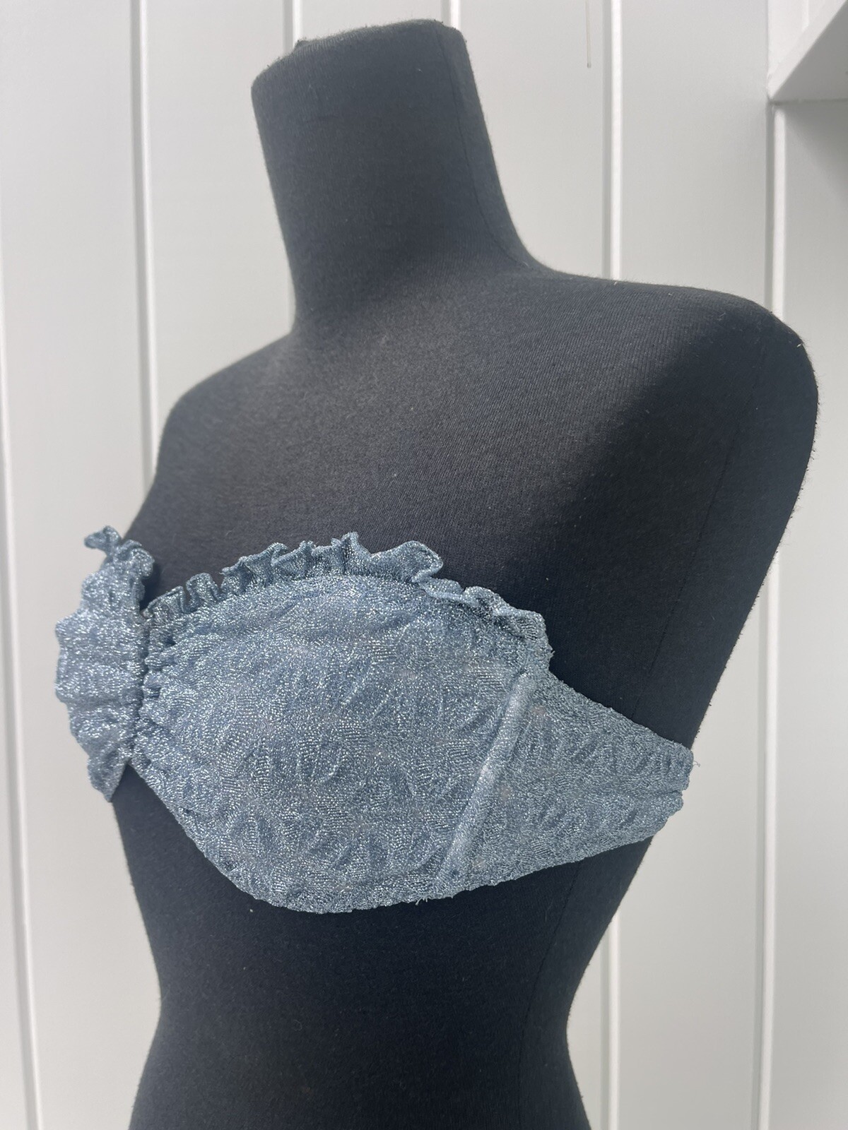Missoni Mare Bikini Blue Ruffle metallic Sparkle Top… - Gem