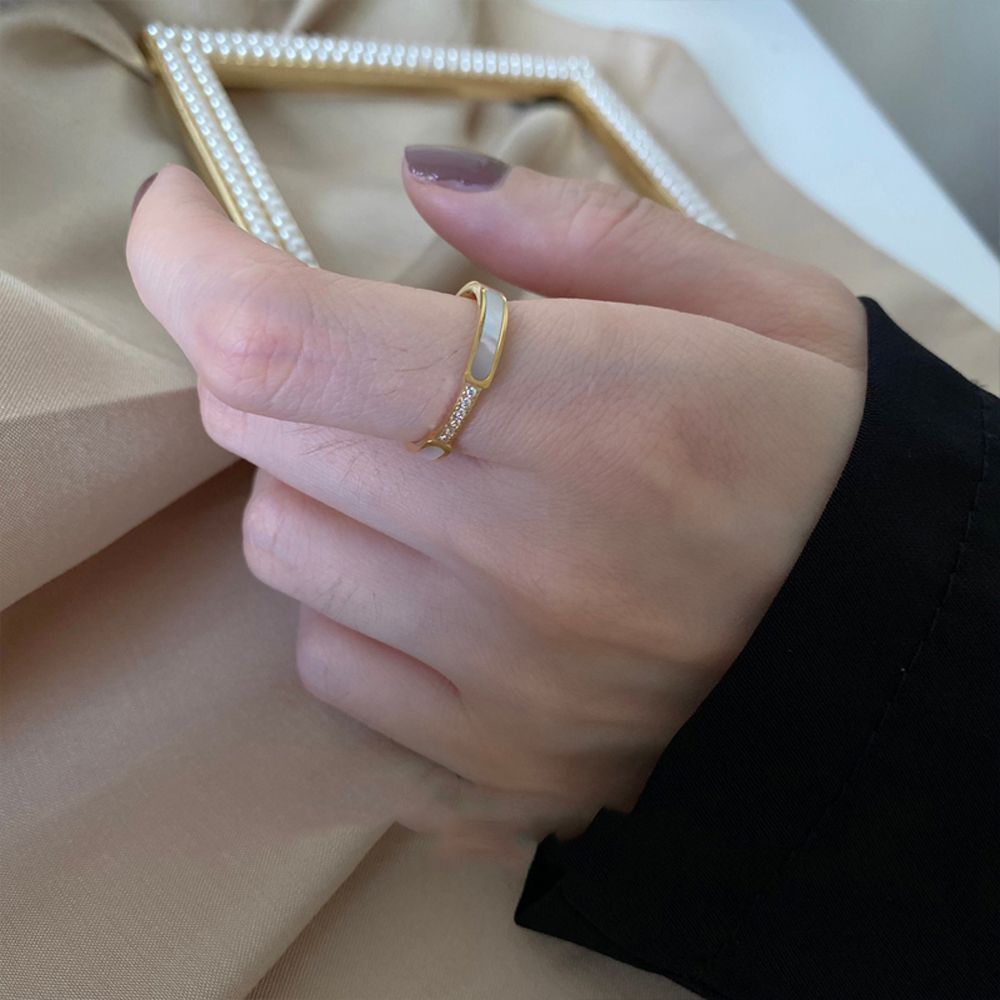 Steel For Girls Korean Finger Rings Crystal Women Shell Rings Knuckles ...