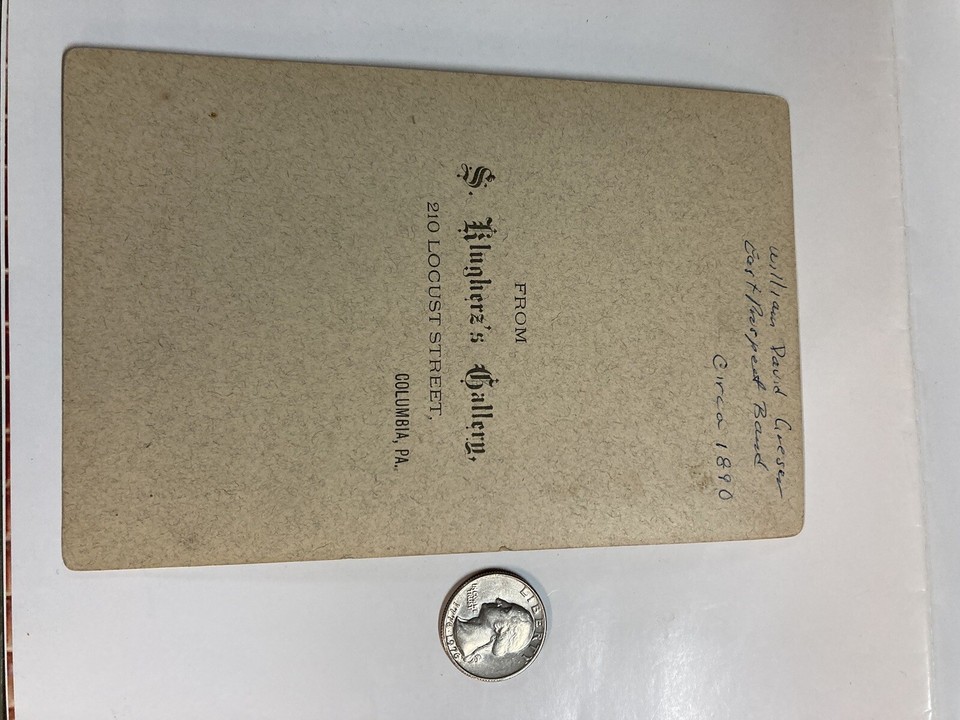 1890s East Prospect Pa Band Solo Cabinet Photo Klugherz’s Gallery ...