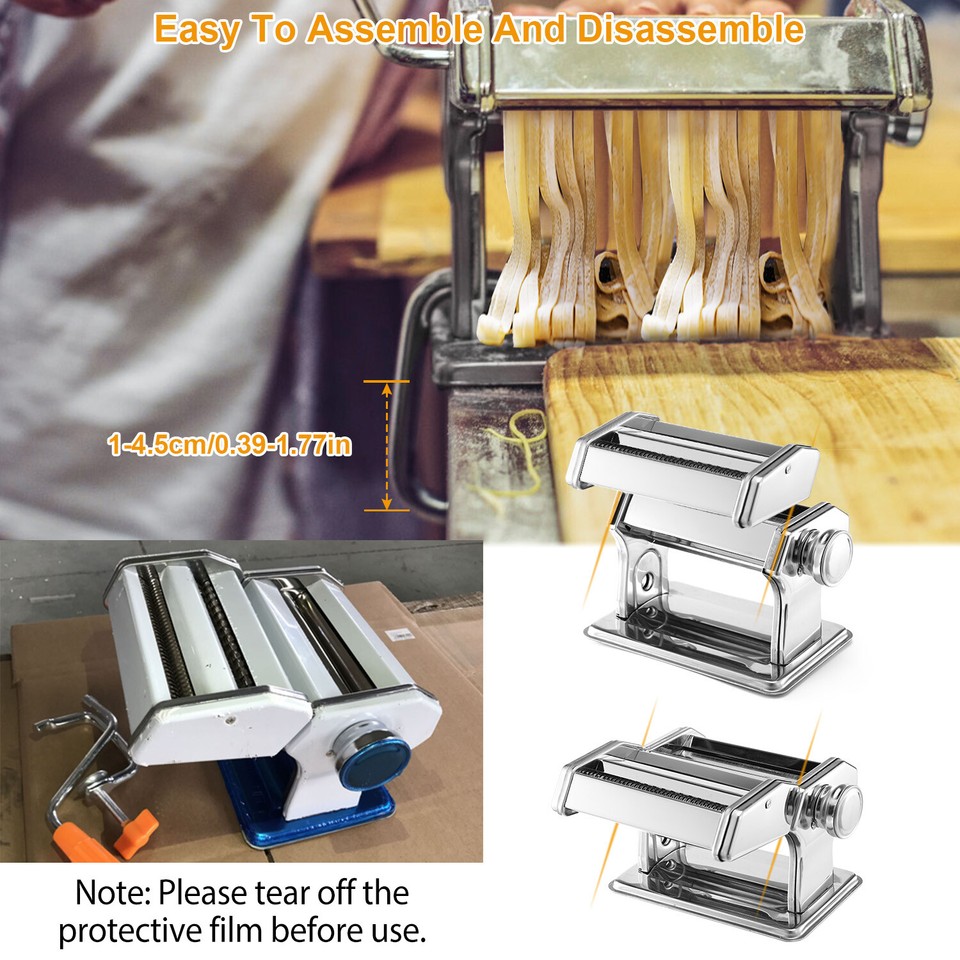 Stainless Steel Fresh Pasta Maker Roller Spaghetti Noodle Fettuccine ...