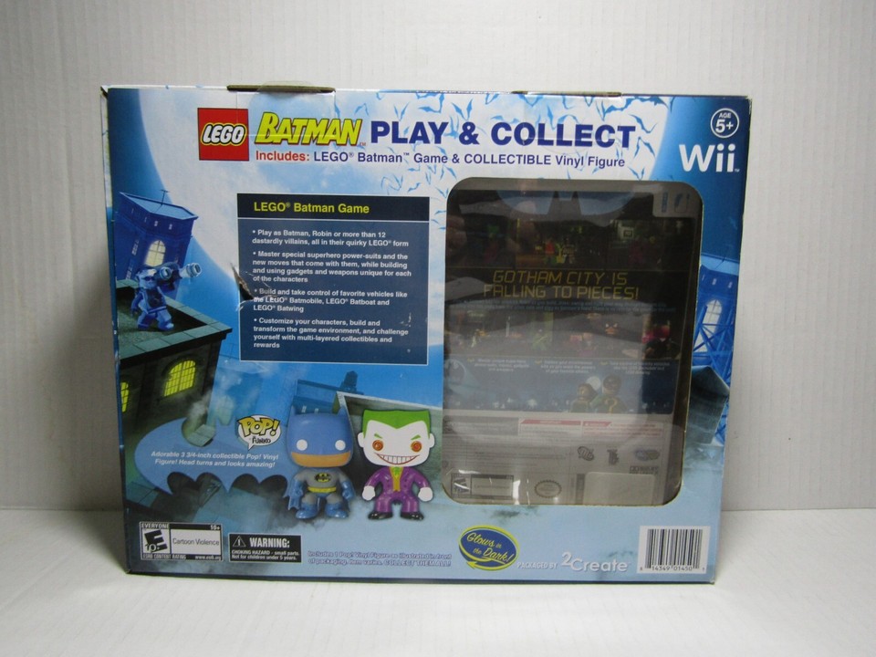 Wii DC Lego Batman Video Game & Funko Batman GITD Pop! (Nintendo, 2008 ...