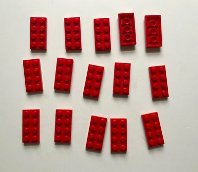 LEGO 2x4 RED PLATE (15 pieces) #3020 Dots Building Blocks Parts | eBay