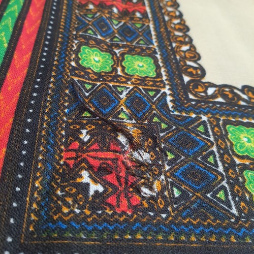 Vintage 1970s Colorful Rectangle Pattern African Daishiki Fabric 5 ...