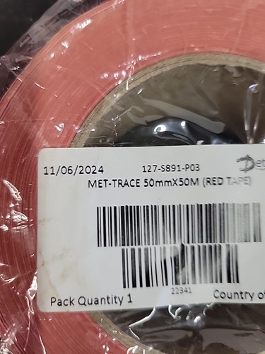 Qty: 1 Detectamet 127-S891-P03 MET-TRACE Red Tape 50mm x 50m 23441 | eBay