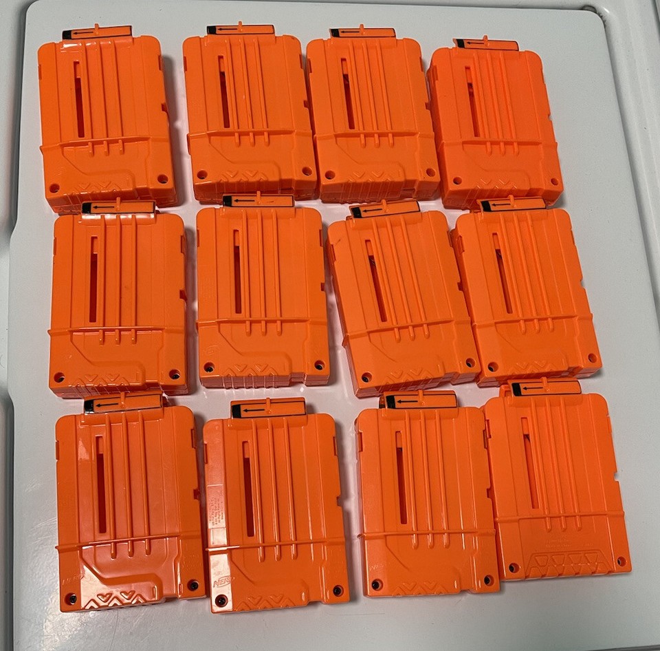 Lot of 12 - Nerf N-Strike Elite Dart Gun 6 Round Ammo Magazine Clips | eBay