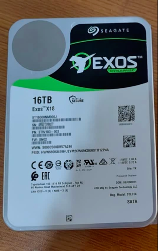 Seagate 16TB EXOS X18 ST16000NM001G 256MB 7200RPM 3.5" Internal SATA ...