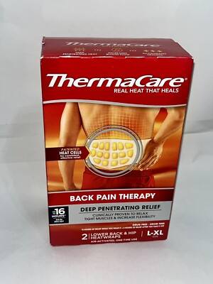 ThermaCare Lower Back/ Hip Pain Relief Heat Wraps L-XL Back Pain ...