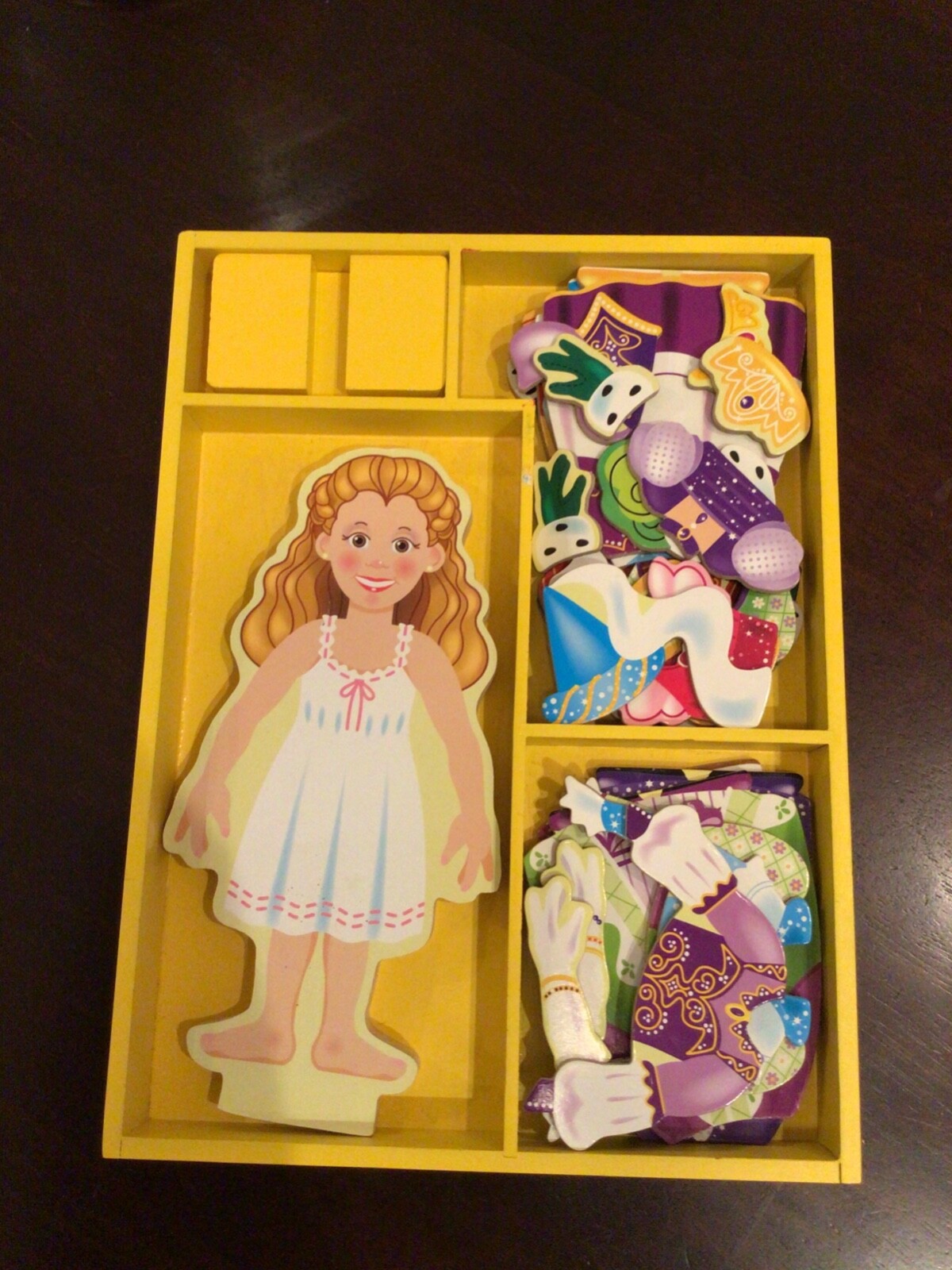Melissa & Doug Wooden Magnetic Dress-Up Princess Elise doll play set ...