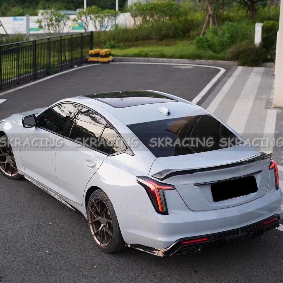 Fits For Cadillac CT4 2020-2021 Gloss Black FRP Rear Boot Spoiler Wing ...