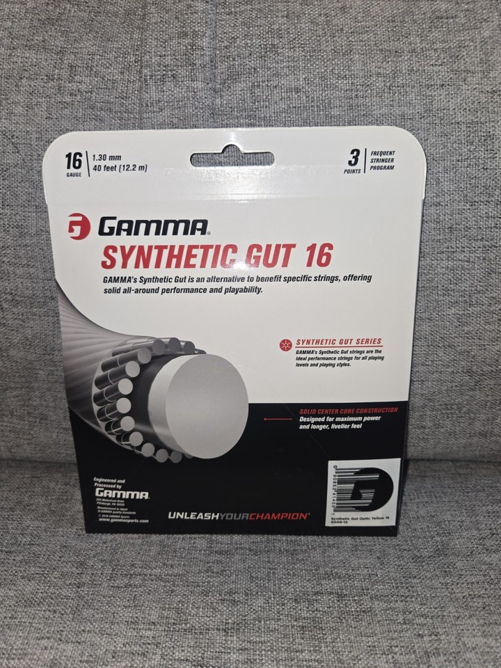 Gamma Synthetic Cut 16 Tennis Racket String 40 Feet 16 Gauge 1.30 MM ...