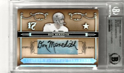 Don Meredith Dallas Cowboys Signed 2006 National Treasures 5/99 Beckett ...