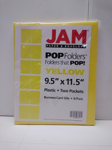 JAM 2 Pocket Plastic Pop Folders Yellow 9.5" x 11.5" - 6 Pack | eBay